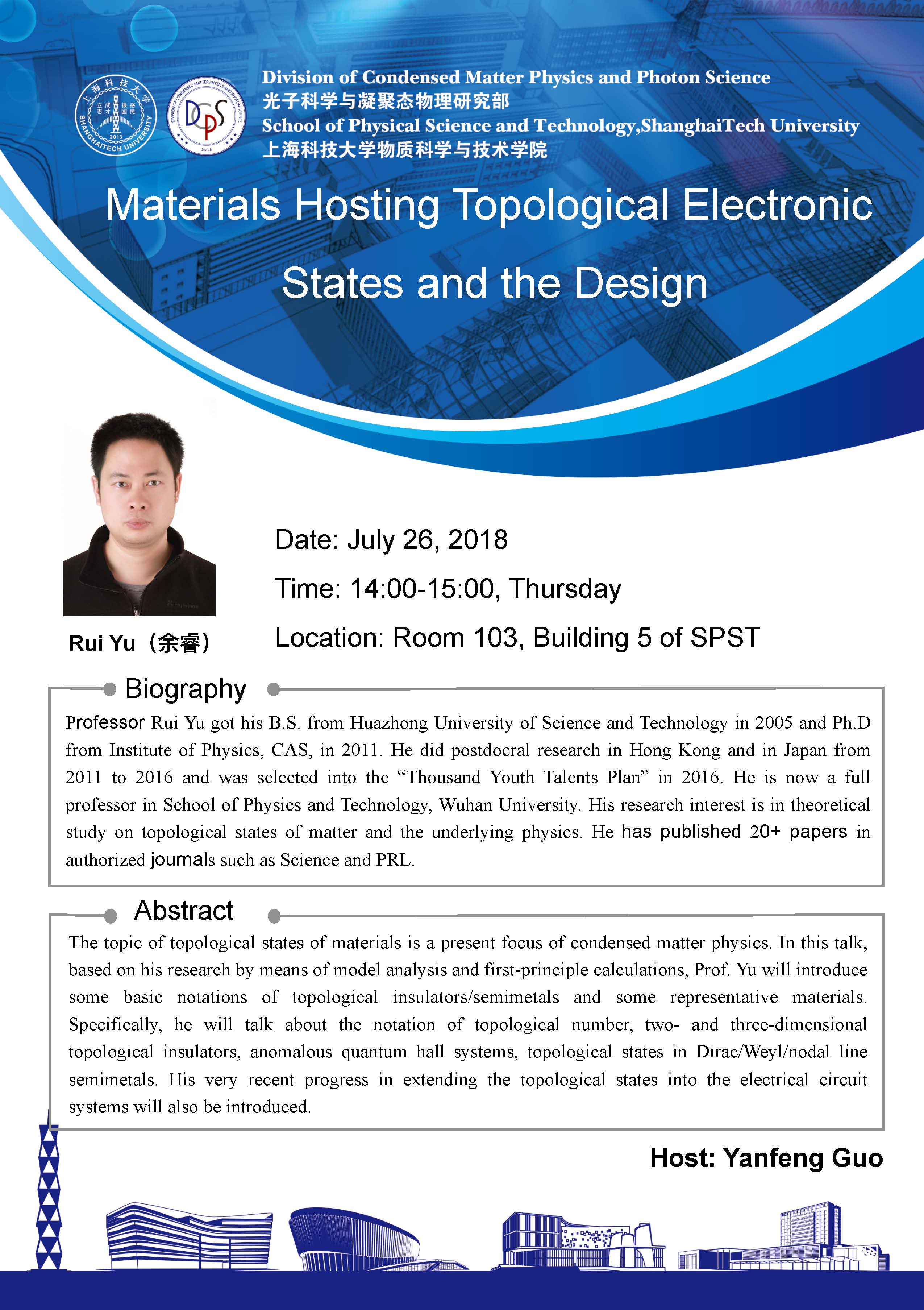 Materials Hosting Topological Electronic States and the Design