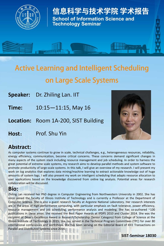 Active Learning and Intelligent Scheduling on Large Scale Systems